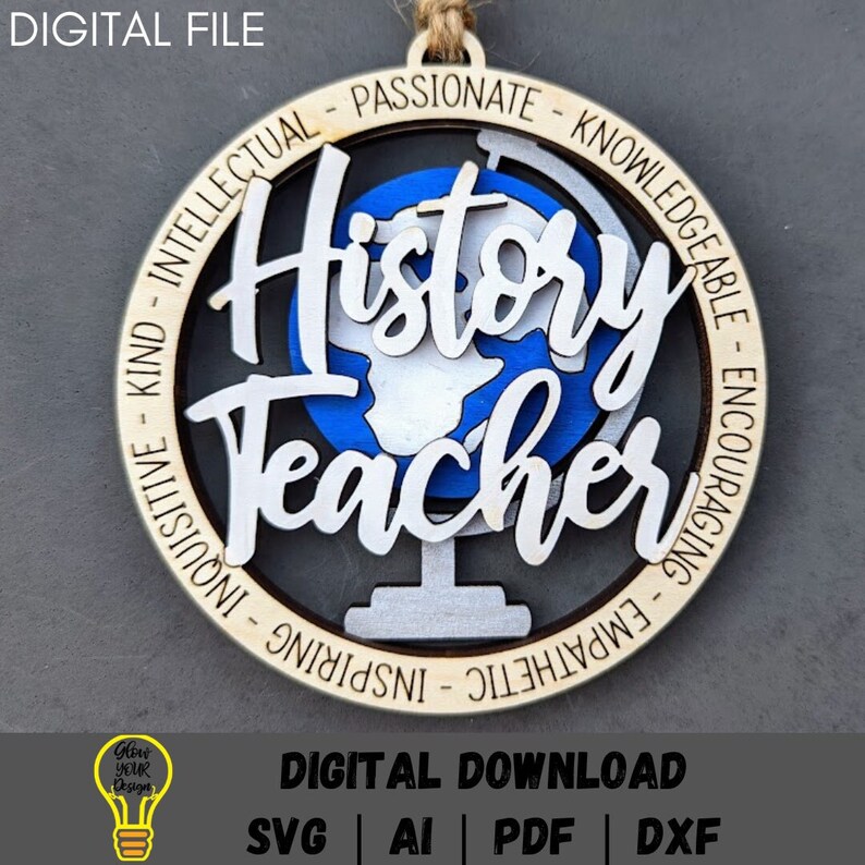 History Teacher Svg, Gift for History Teacher or Professor, Car Charm ...