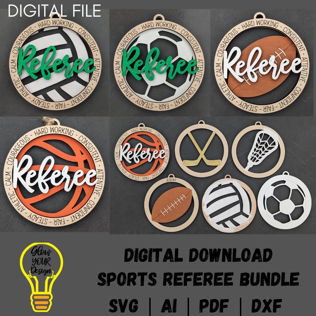 Sports Svg Bundle, Referee Gift Svg Including Basketball, Football ...