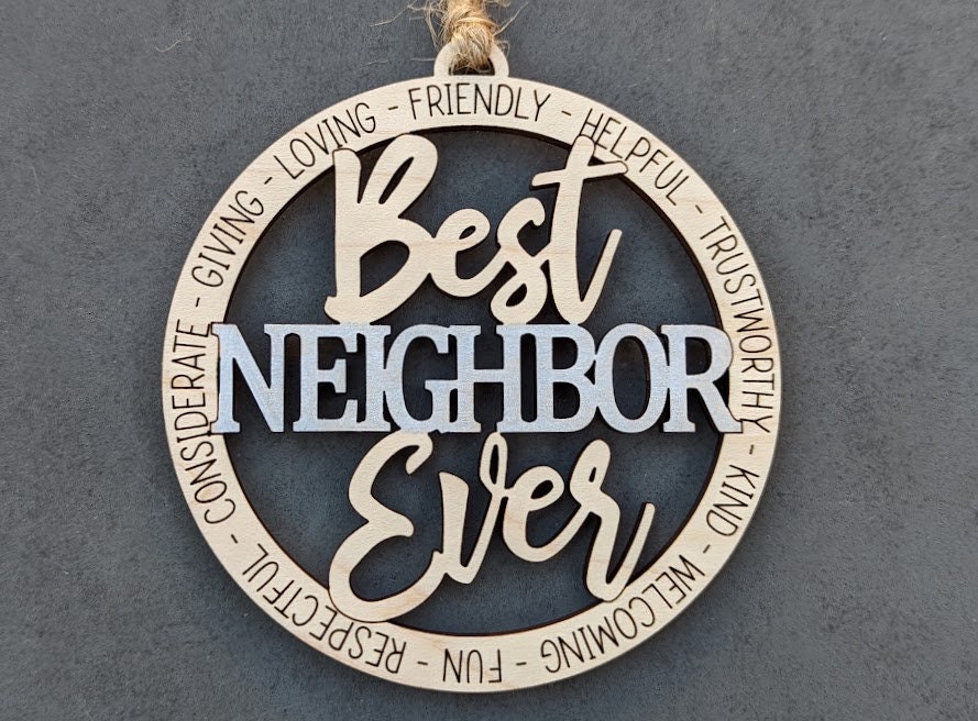 Neighbor Svg Best Neighbour Ever Digital File Ornament or - Etsy
