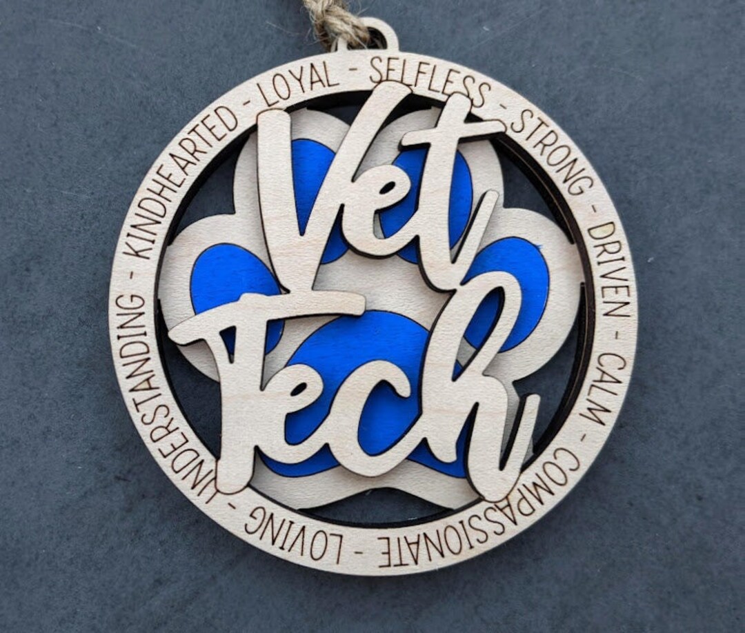 Vet Tech Svg, Ornament File, Gift for Veterinarian or Vet Tech, Car ...