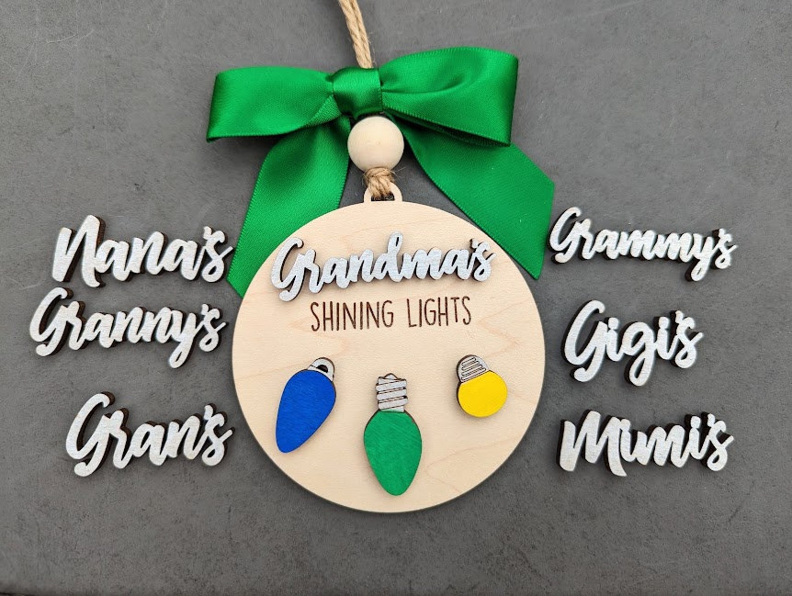 Grandma Ornament Svg, Grandma's Shining Lights, Grandchildren Ornament ...