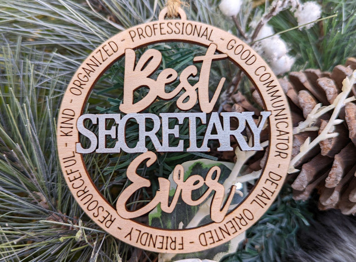 Secretary Gift Svg, Best Secretary Ever Digital File, Teacher Ornament ...