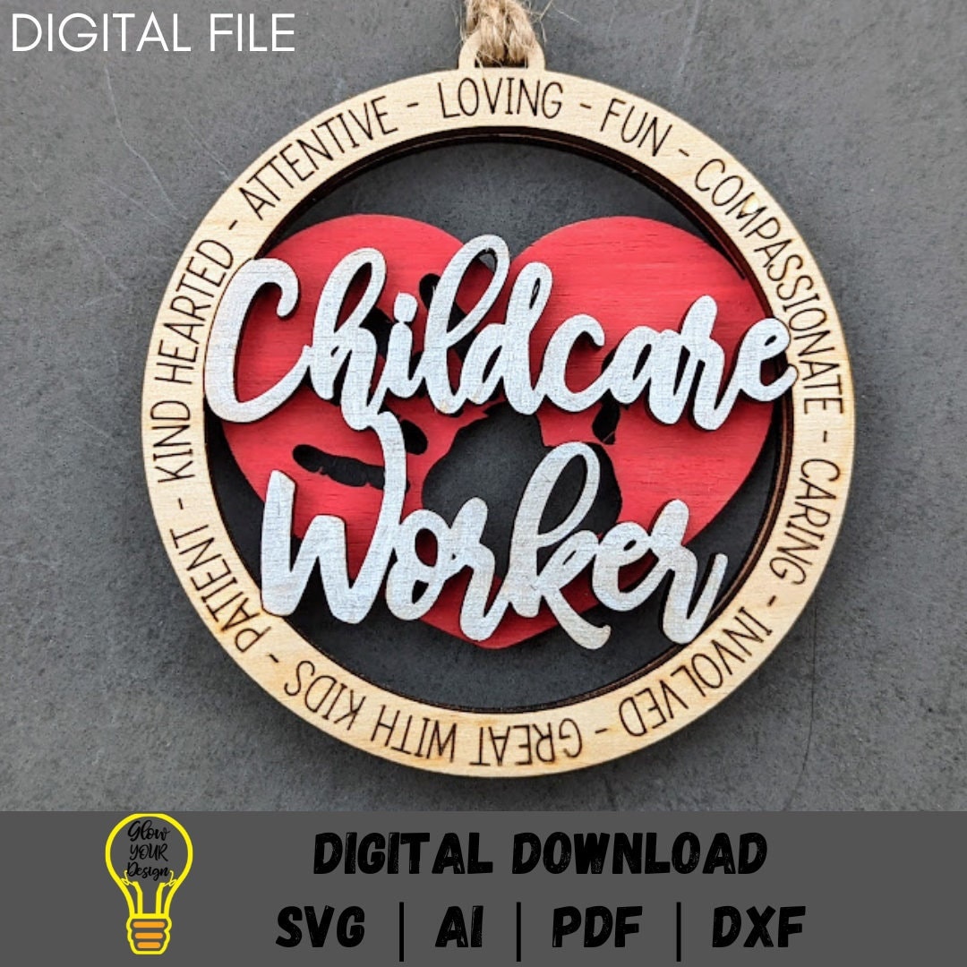 Childcare Worker Svg, Day Care Worker DIGITAL FILE, Ornament or Car ...