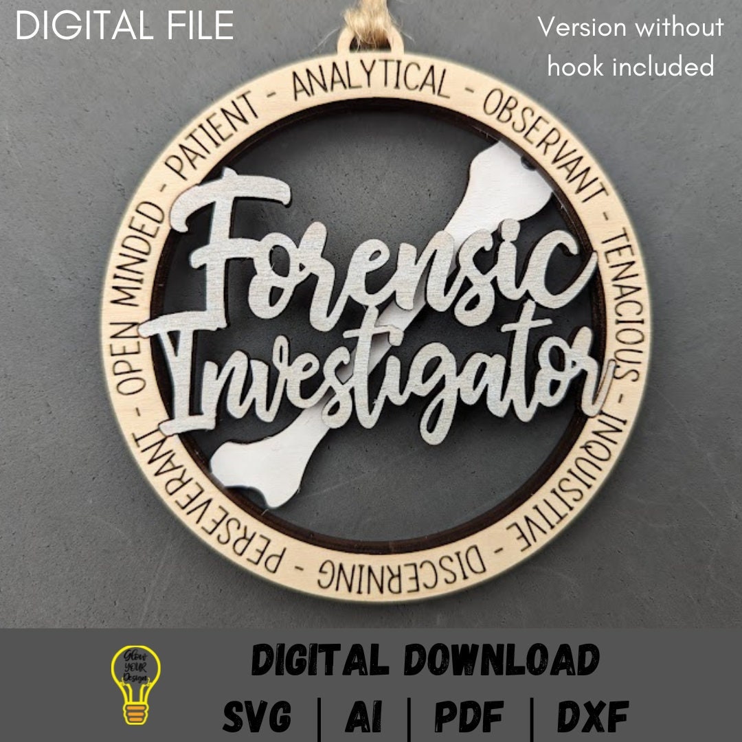 Forensic Investigator Svg, CSI Ornament or Car Charm Svg - Several ...