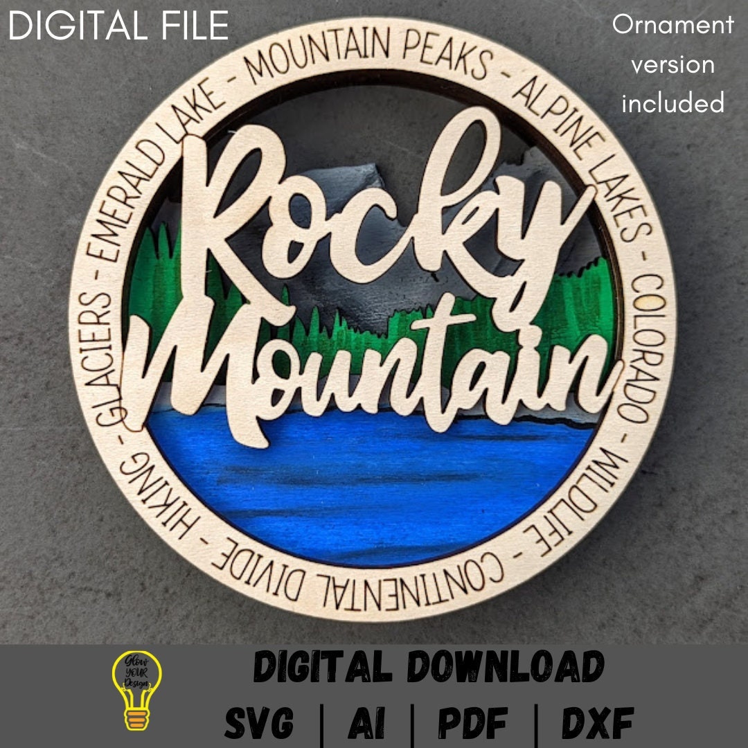 Rocky Mountain Svg, U.S. National Park Wall Hanging Digital File, Multi ...