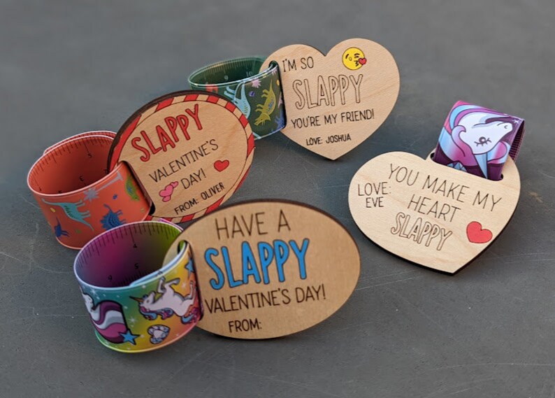 Class Valentine Svg Slap Bracelet Laser Cut File Set of 4 - Etsy