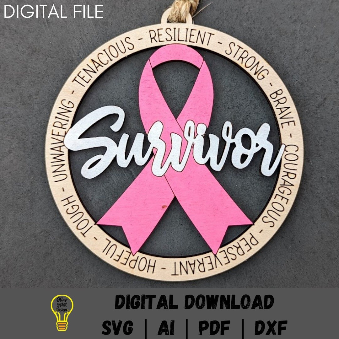 Cancer Awareness Svg, Survivor Svg, Single Layer Wall Hanging or ...
