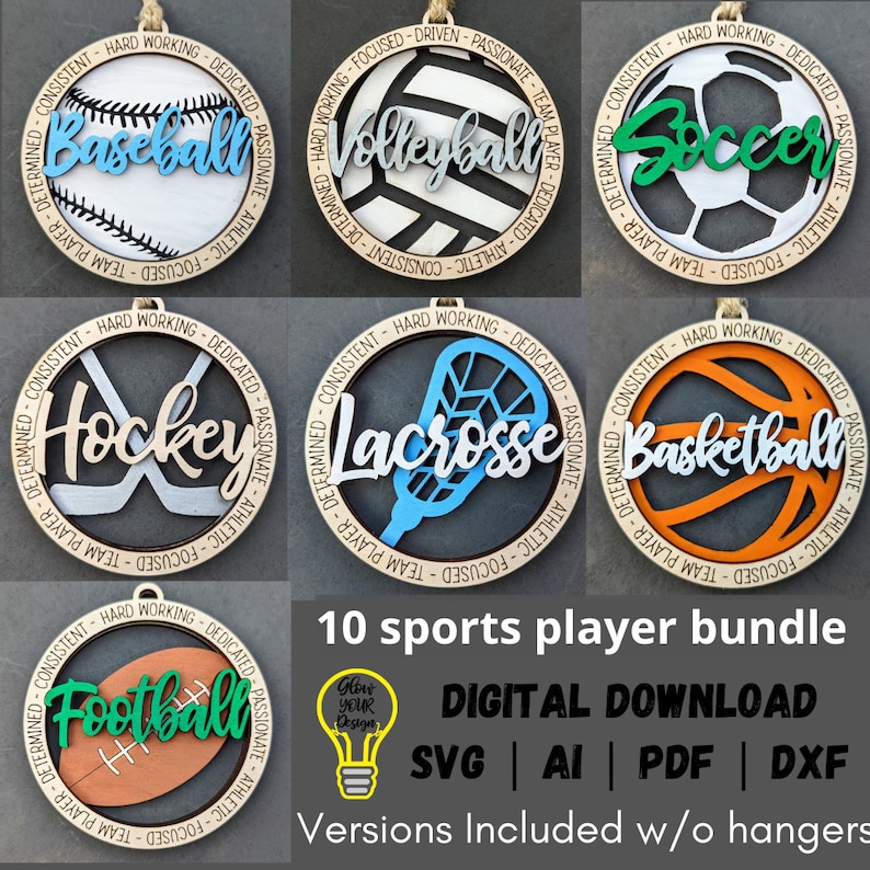 Sports Svg Bundle Athlete Gift DIGITAL FILE With 10 Sports - Etsy