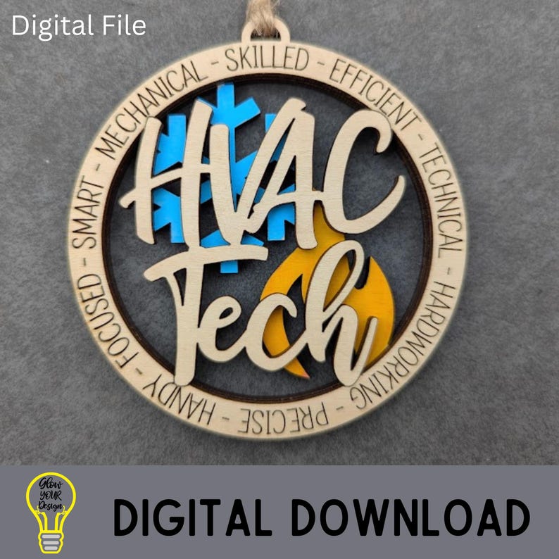 HVAC Tech Svg, Heating Venting Air Condition Technician Ornament Svg ...