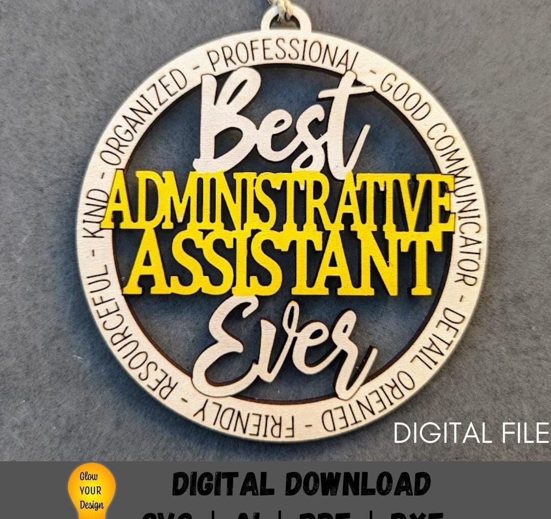 Administrative Assistant Gift Svg, Secretary Ornament Digital File, Car ...