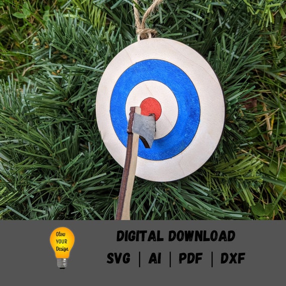 Axe Throwing Ornament Svg Target and Ax Svg Axe Thrower Gift | Etsy