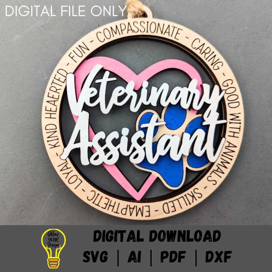 Veterinary Assistant Svg, Ornament File, Gift for Vet Office Worker ...