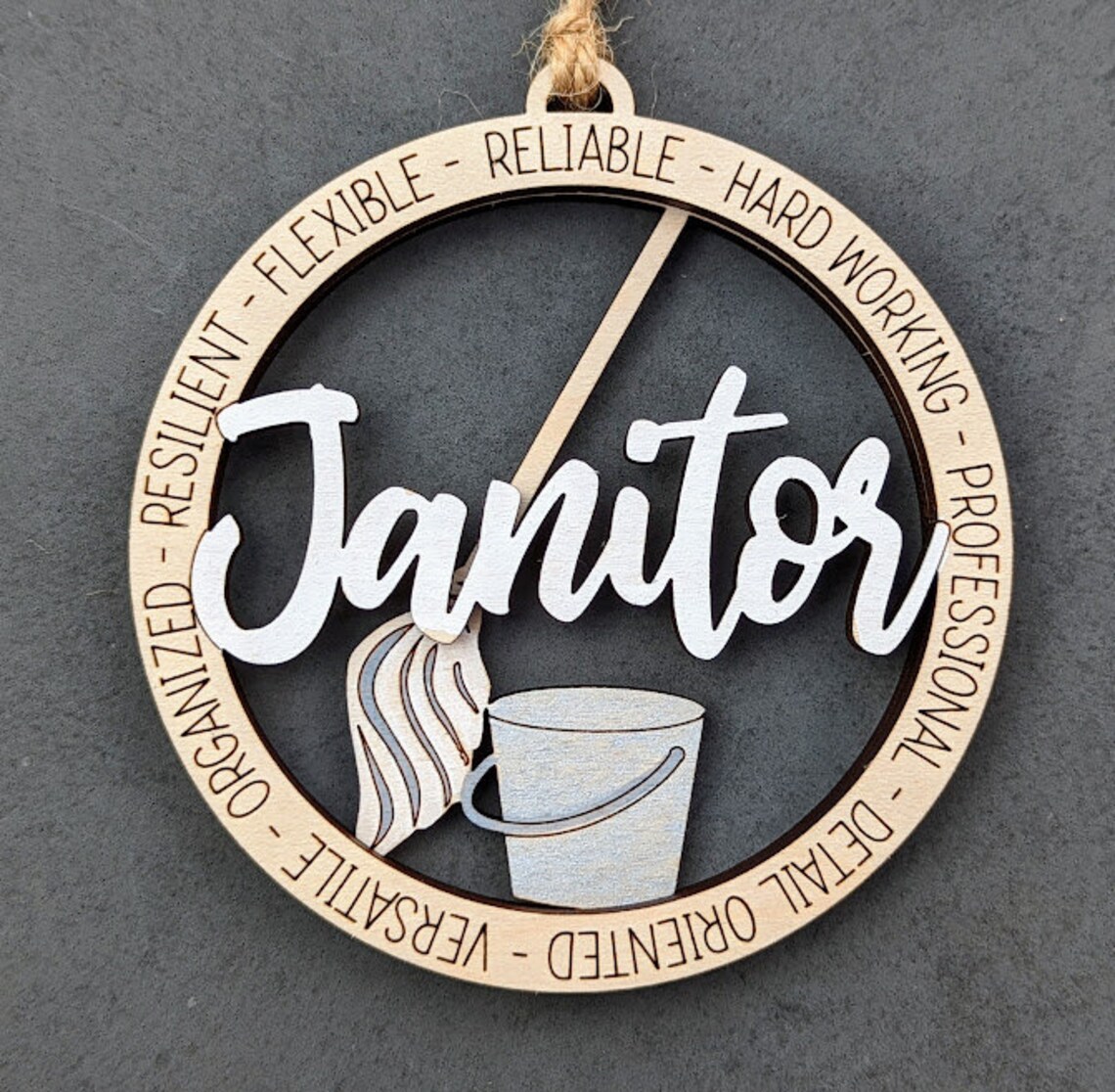 Janitor Svg Ornament File, Gift for Custodian or Janitor FILE, Car ...
