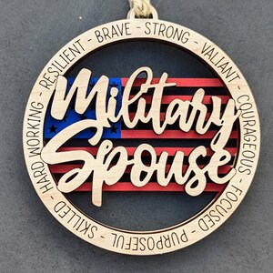 Military Spouse Svg Bundle, Ornament or Car Charm Laser Cut File With ...