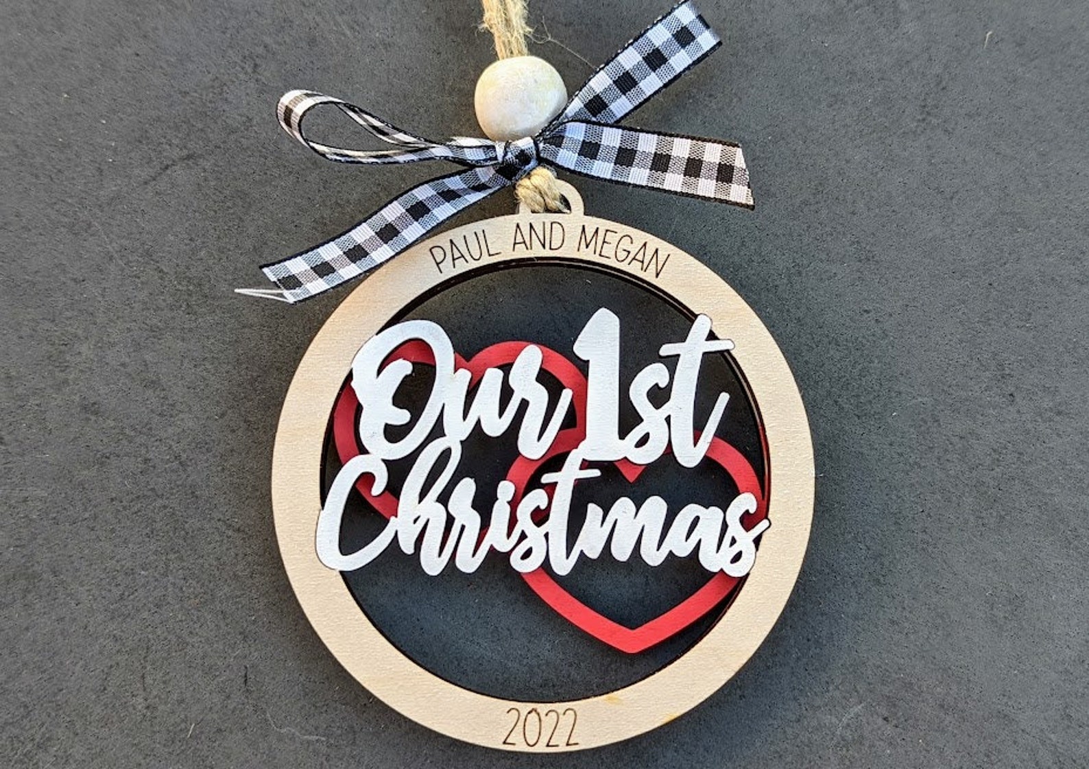 Our First Christmas Svg, Personalized Couple Ornament Svg, 2023 Wedding ...
