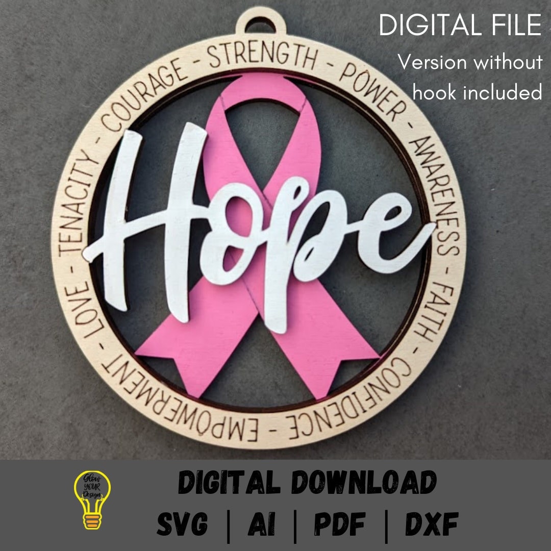 Cancer Awareness Svg Wall Hanging or Ornament Digital File - Etsy