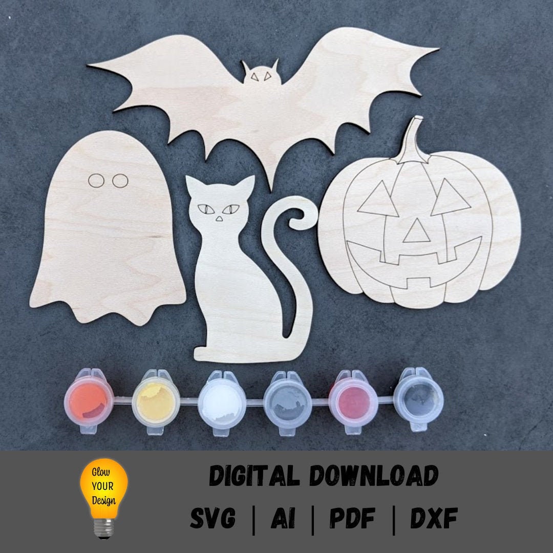 Paint Kit Svg Halloween Svg Craft Kit Svg Kids Craft Svg | Etsy