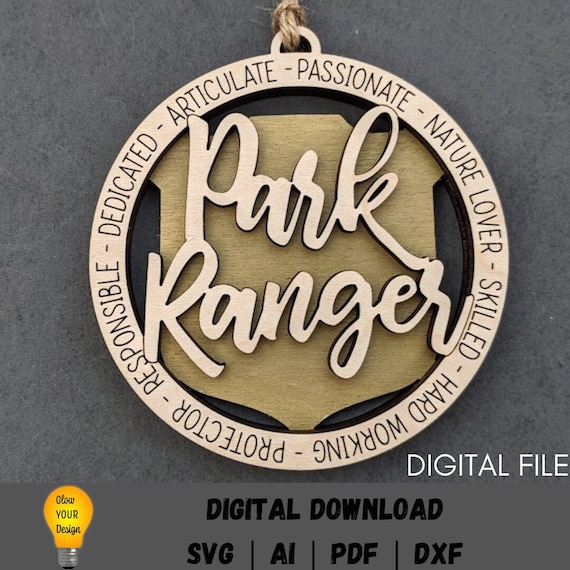 Park Ranger Svg Ornament Svg Forest Ranger Ornament File | Etsy