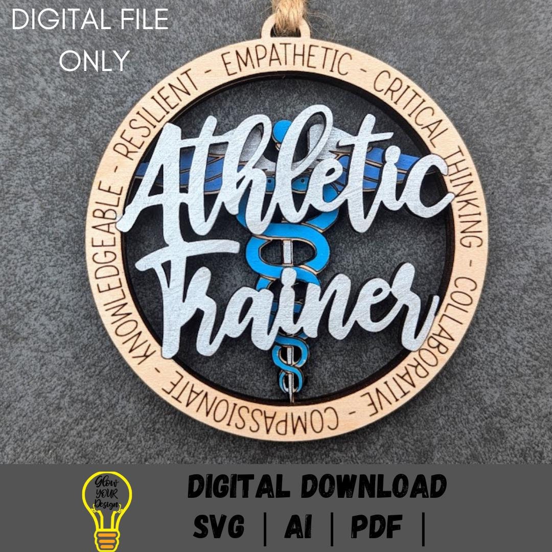 Athletic Trainer Svg, Ornament or Car Charm Digital File, Medic or ...