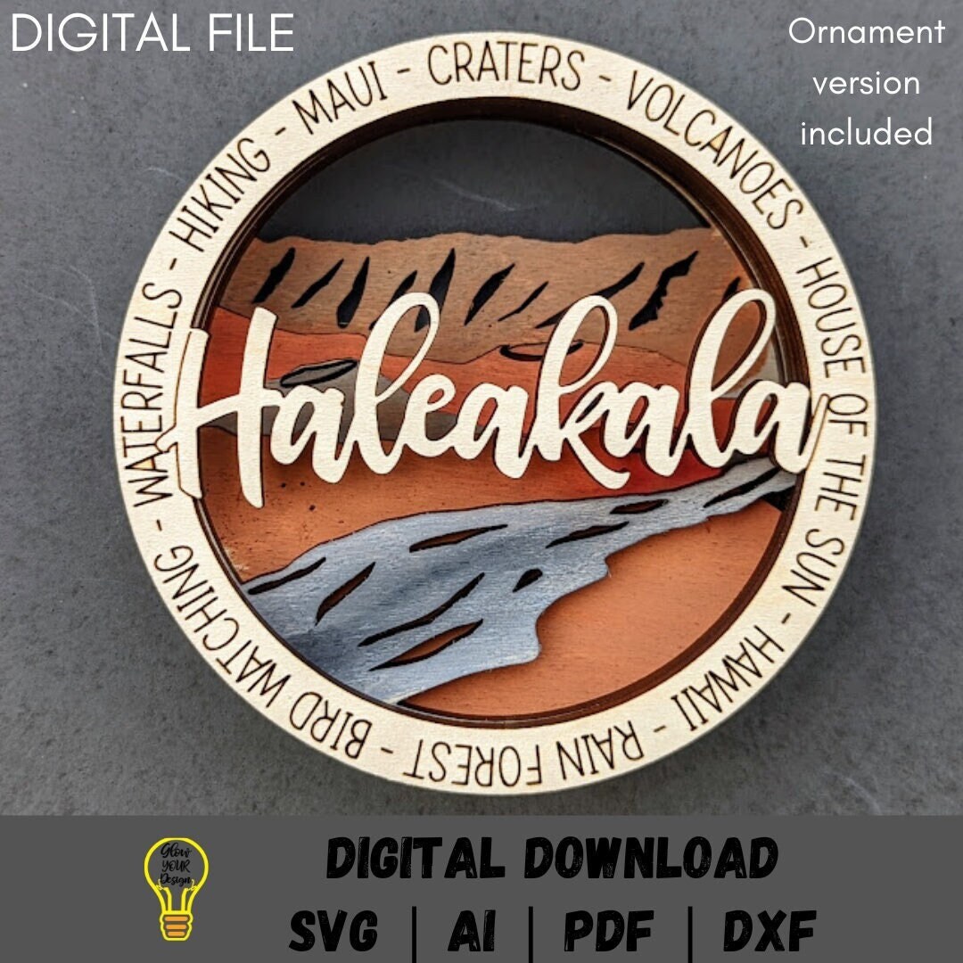 Haleakala Svg, U.S. National Park Wall Hanging Digital File, Multi ...