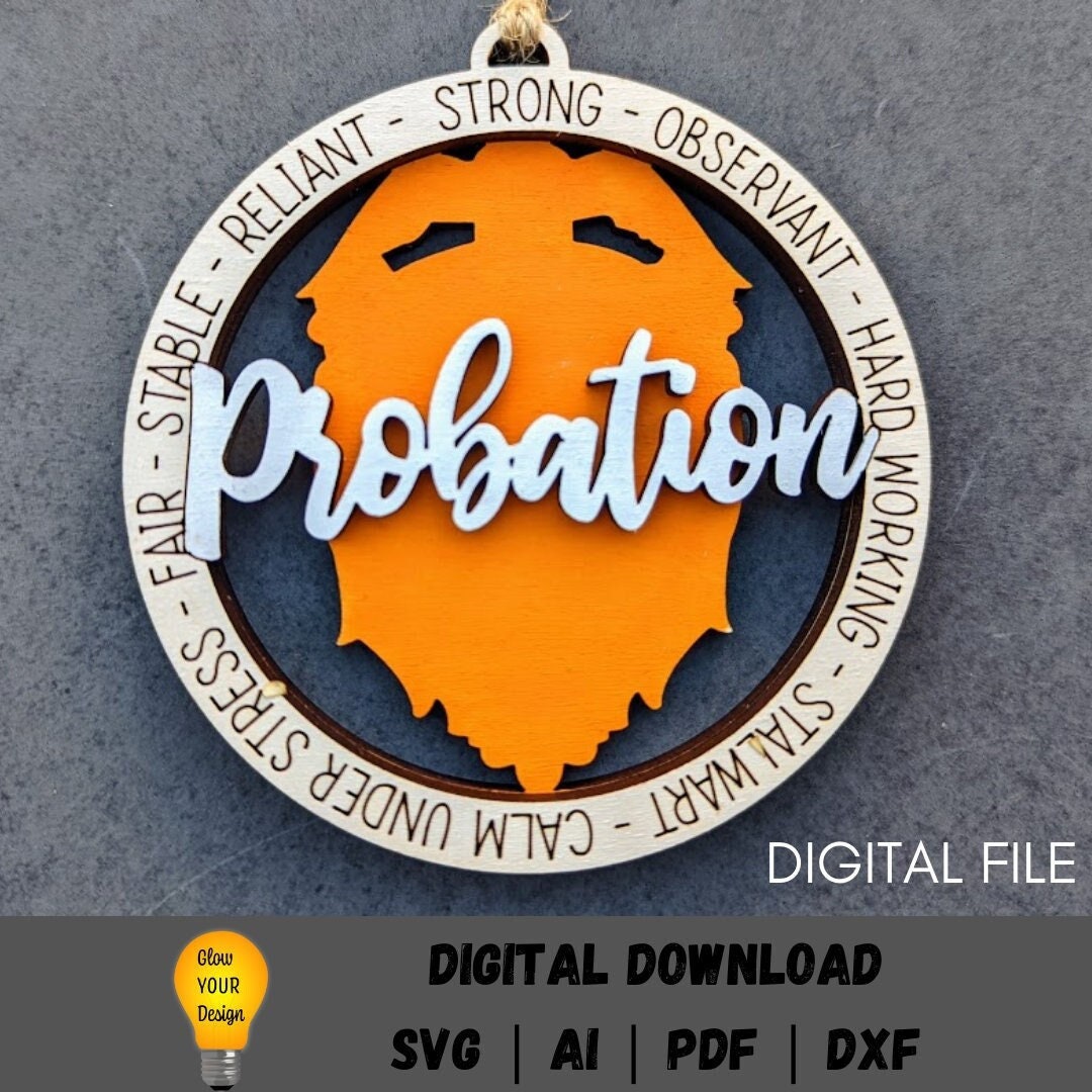 Probation Svg, Ornament Gift for Probation/community Corrections ...