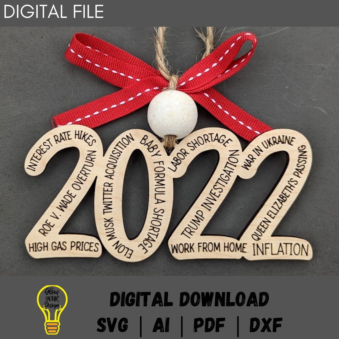 2022 Ornament Svg, 2022 Year in Review Themed Ornament DIGITAL FILE ...