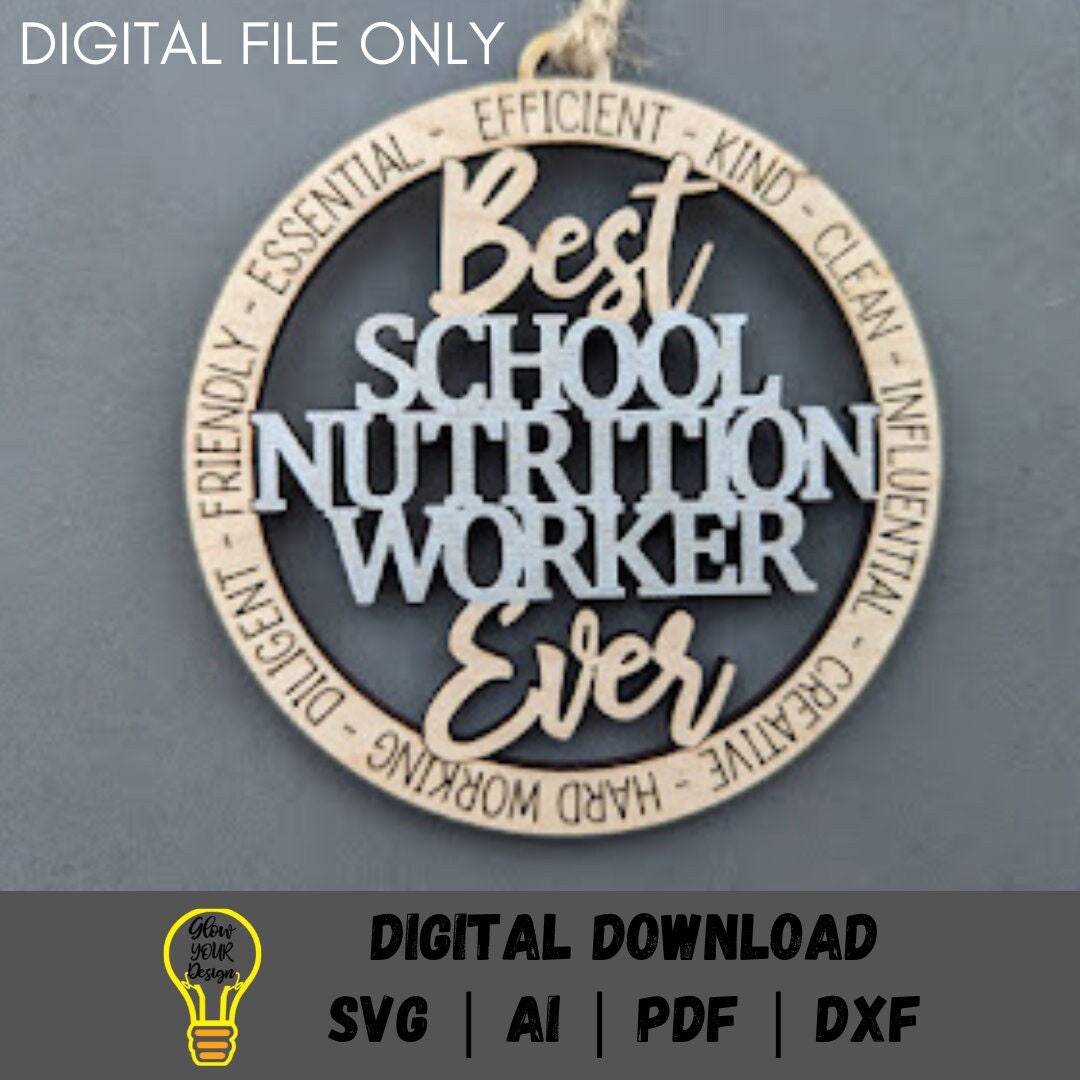 School Nutrition Worker Svg, Lunch Lady Cafeteria Worker Ornament Car ...