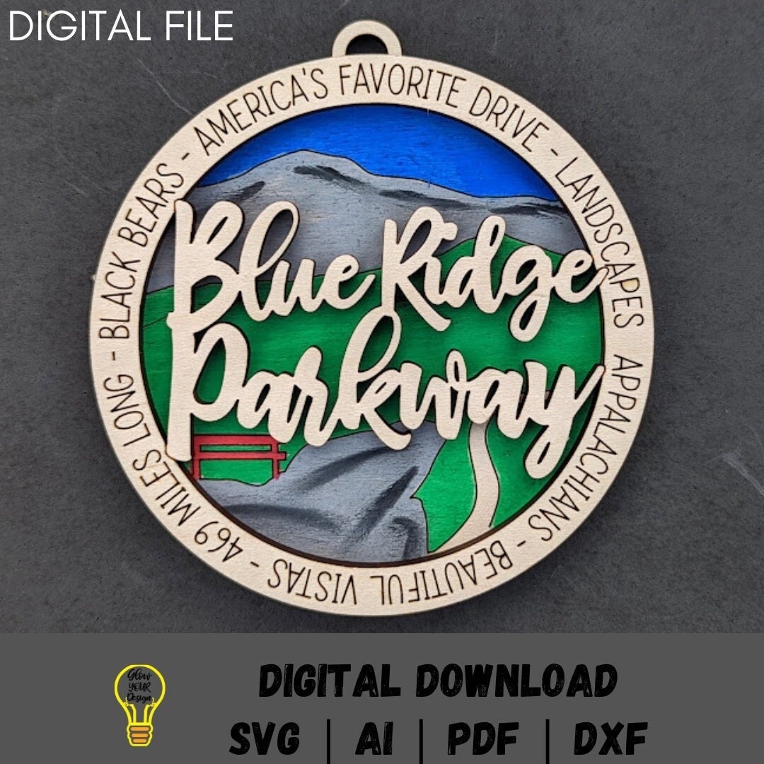 Blue Ridge Parkway Svg, National Park Wall Hanging Digital File, Multi ...