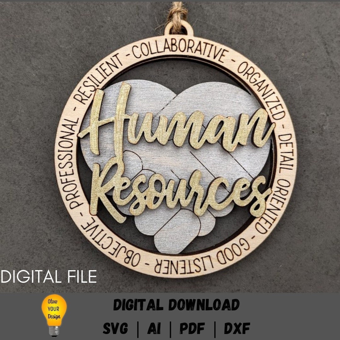 Human Resources Svg, Ornament or Car Charm Digital File, HR Manager ...