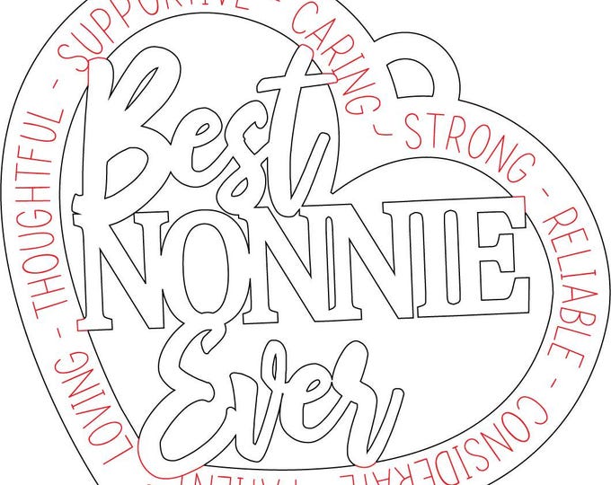 Best Nonnie Ever Ornament Svg, Car Charm Svg, Grandma Svg, Grandparent ...