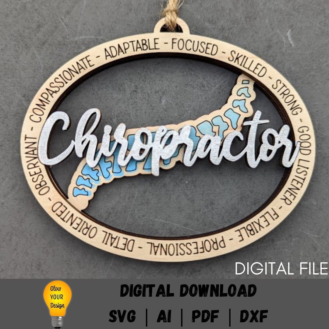 Chiropractor Svg Ornament File, Gift for Chiropractor, Car Charm or ...