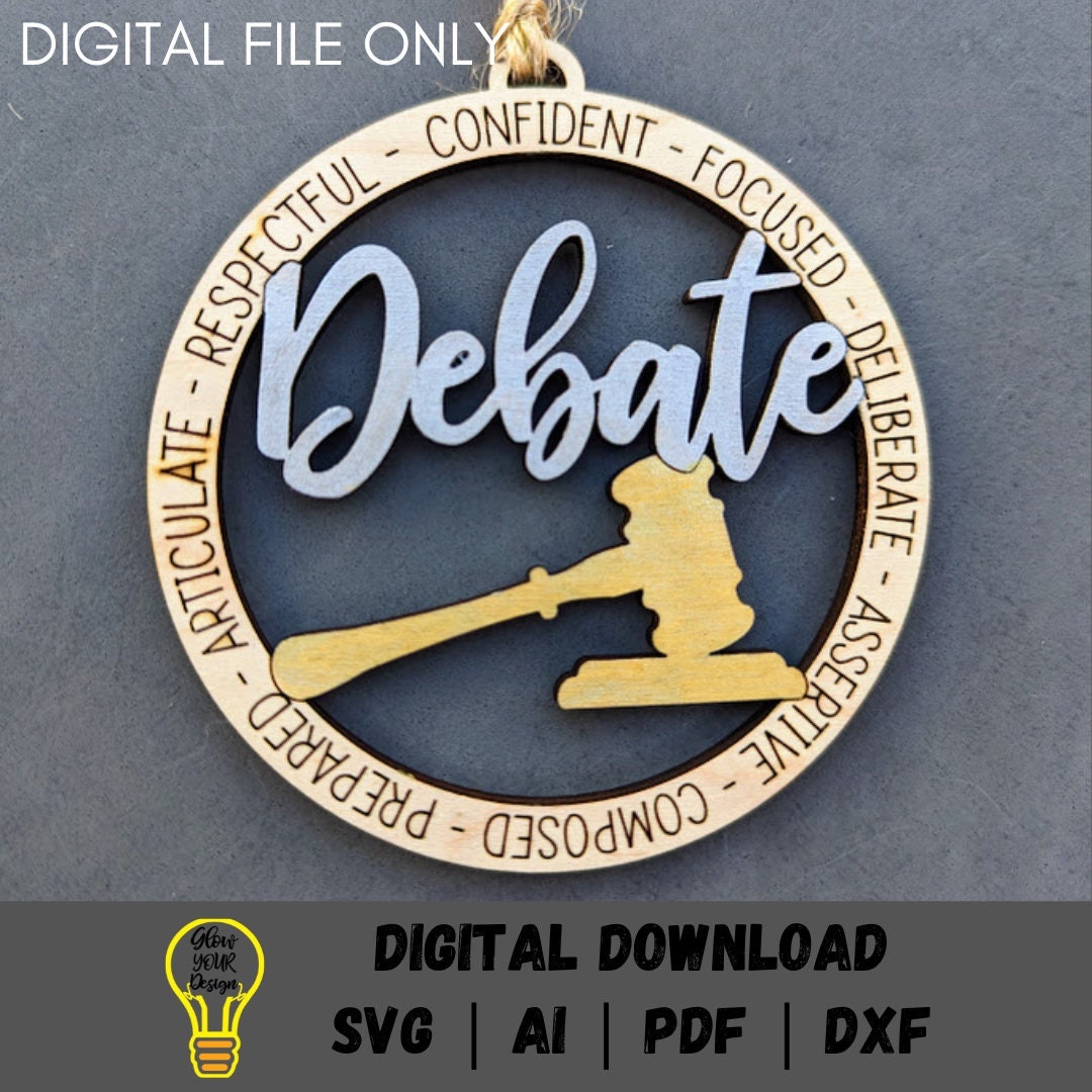 Debate Ornament Svg, Debatientes Gift Svg, Ornament or Car Charm File ...