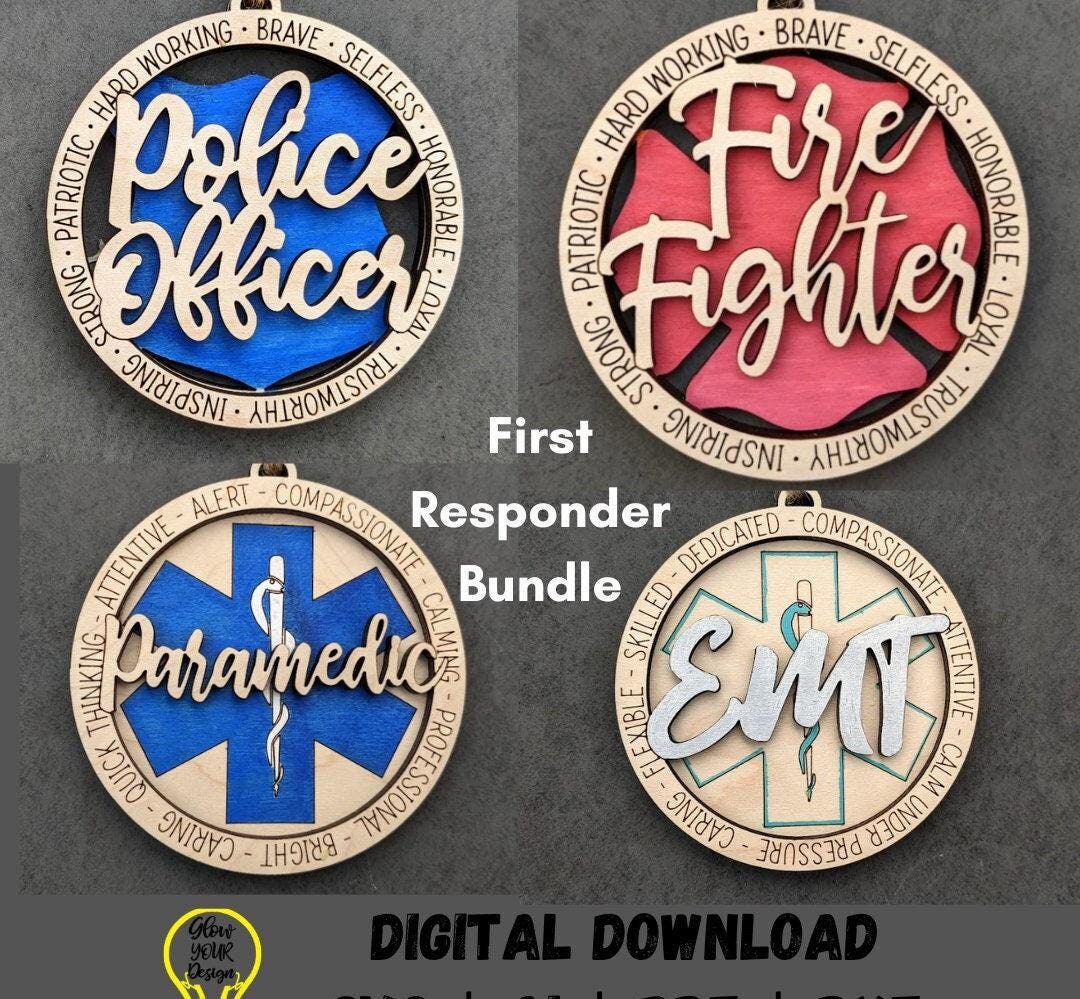 First Responders SVG Bundle - Includes EMT, Firefighter, Paramedic ...