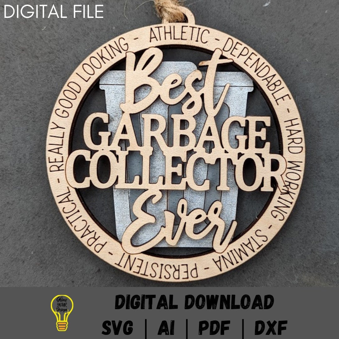 Trash Collector Svg, Gift for Garbage Man or Waste Collector, Car Charm ...