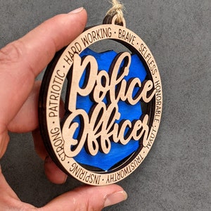 Police Officer Svg, Wall Hanging and Ornament File, Gift for Policeman ...