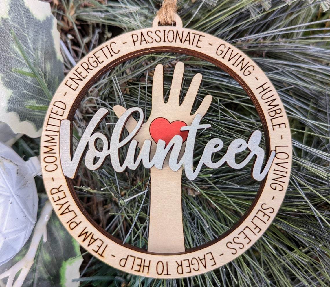 Volunteer Svg, Ornament Digital File, Gift for Volunteer, Car Charm Svg ...