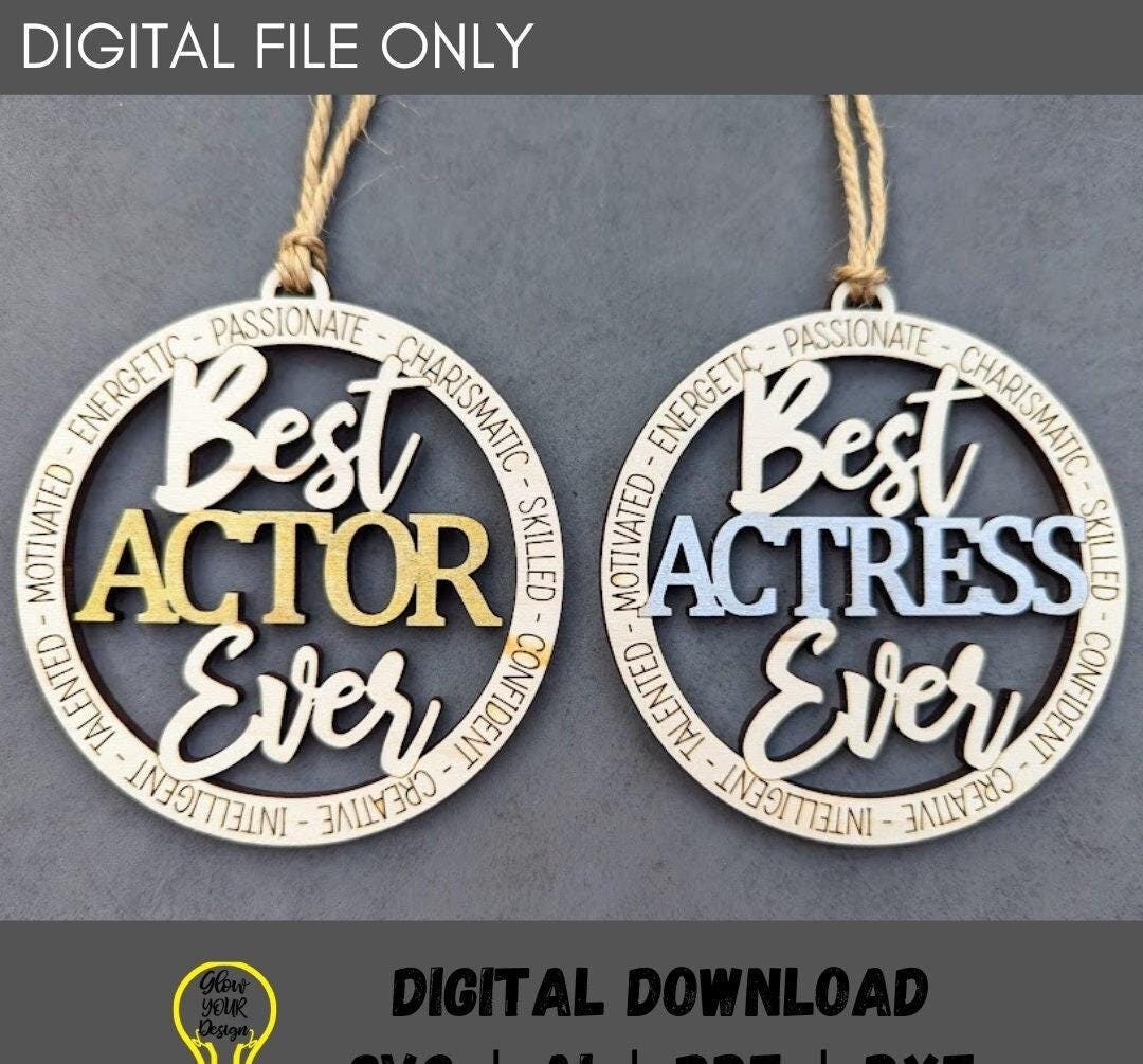 Actor and Actress Svg - Ornament or Car Charm Laser Cut File - Cut and ...