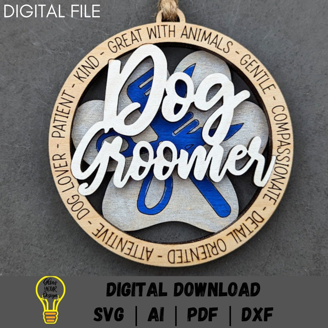 Dog Groomer Svg, Pet Groomer DIGITAL FILE, Ornament or Car Charm Svg ...