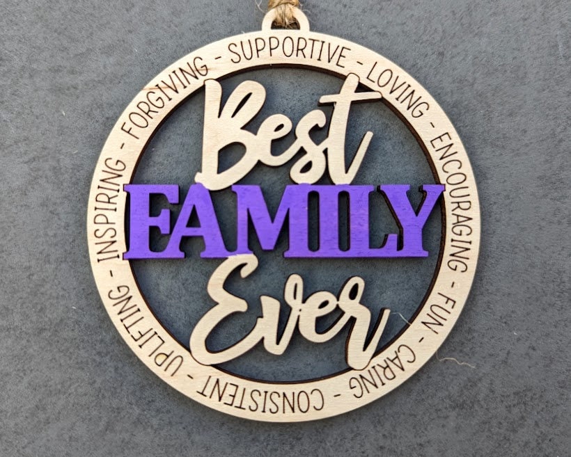 Best Family Ever Ornament Svg File Small Gift for Mom or Dad - Etsy