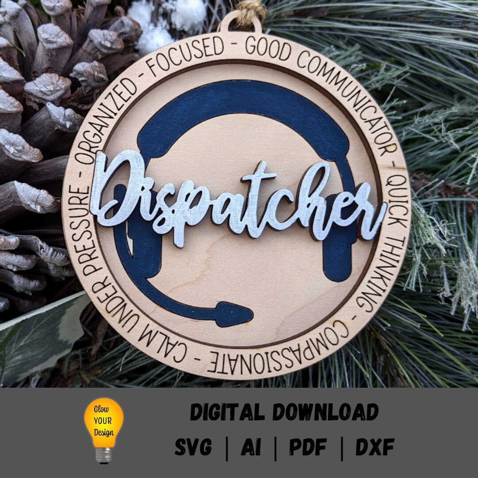 Dispatcher Svg Ornament or Car Charm Digital File PCT Svg | Etsy