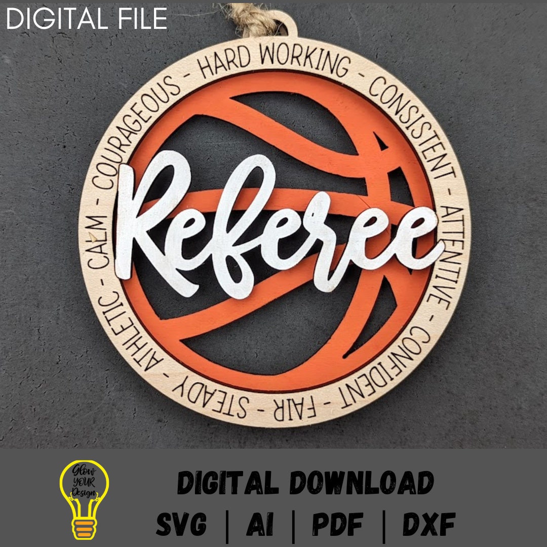 Basketball Svg, Gift for Basketball Referee, Sports Ornament or Car ...