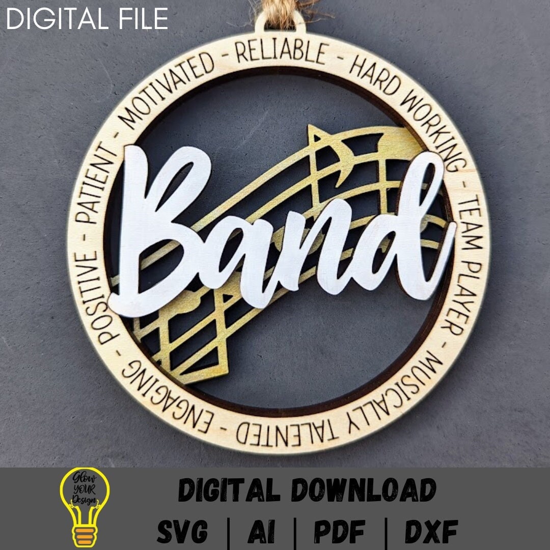 Band Svg Ornament or Car Charm Svg for High School Band - Etsy