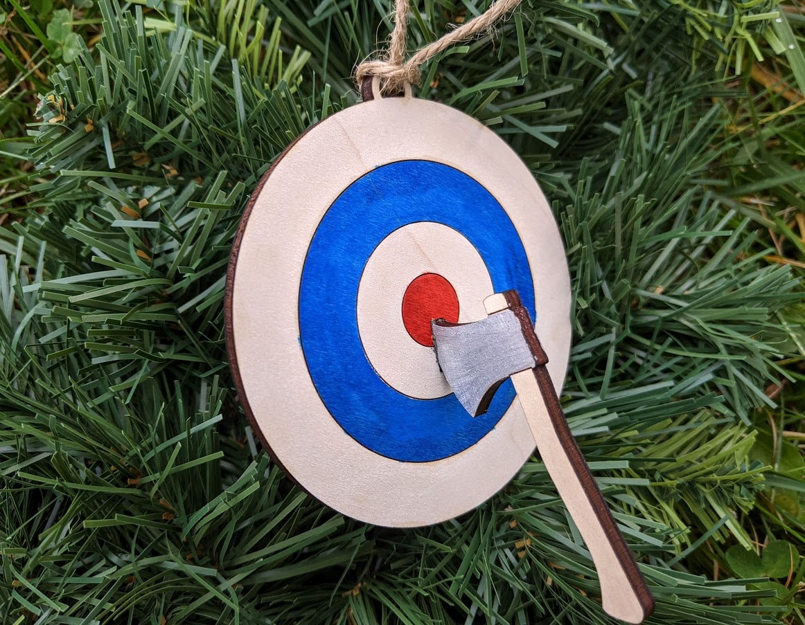 Axe Throwing Ornament Svg Target and Ax Svg Axe Thrower Gift | Etsy