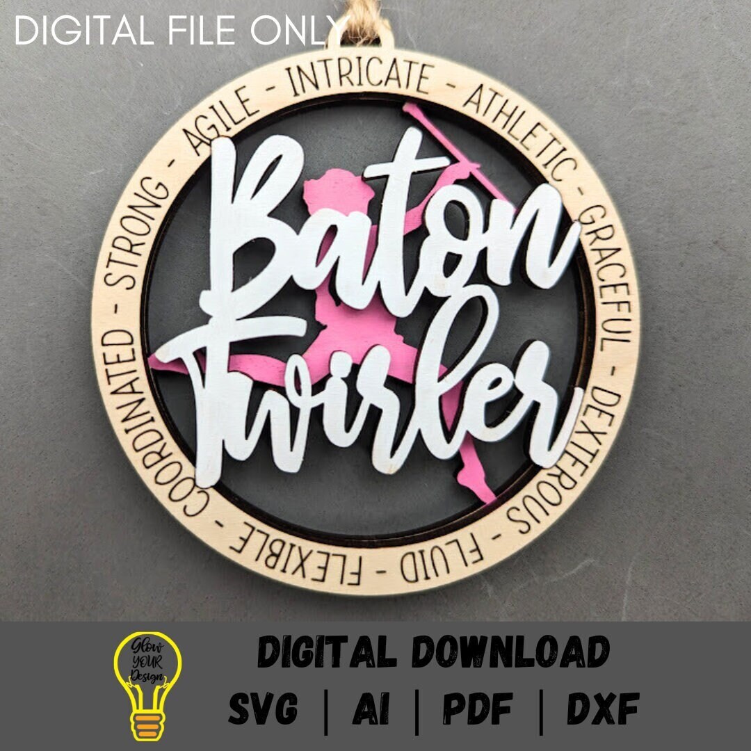Baton Twirler Ornament Svg, Dance Gift Svg, Gift for Baton Twirler ...