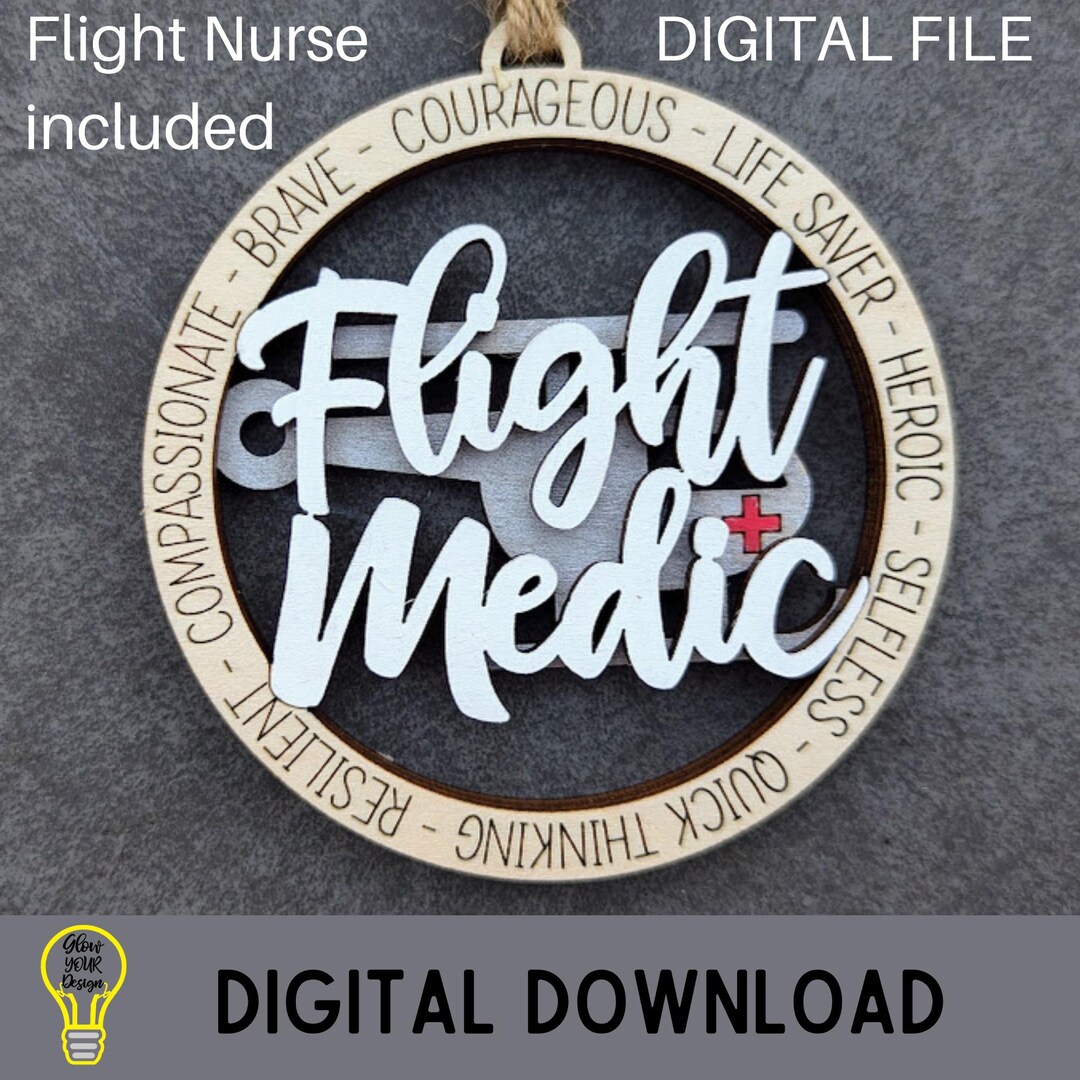Flight Medic and Flight Nurse Svg, Ornament or Car Charm Svg, Gift for ...