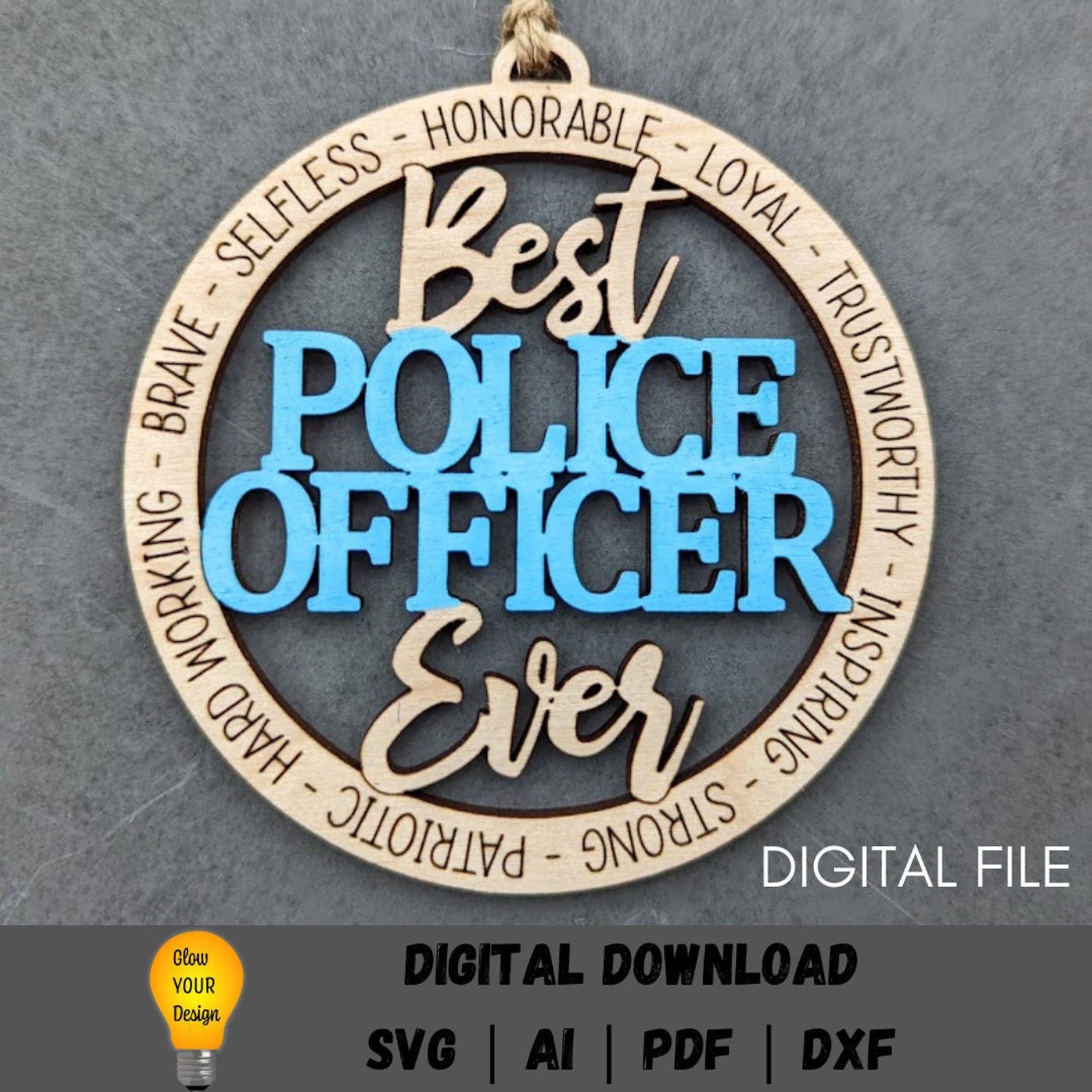 Police Officer Svg, Ornament File, Gift for Policeman or Policewoman ...