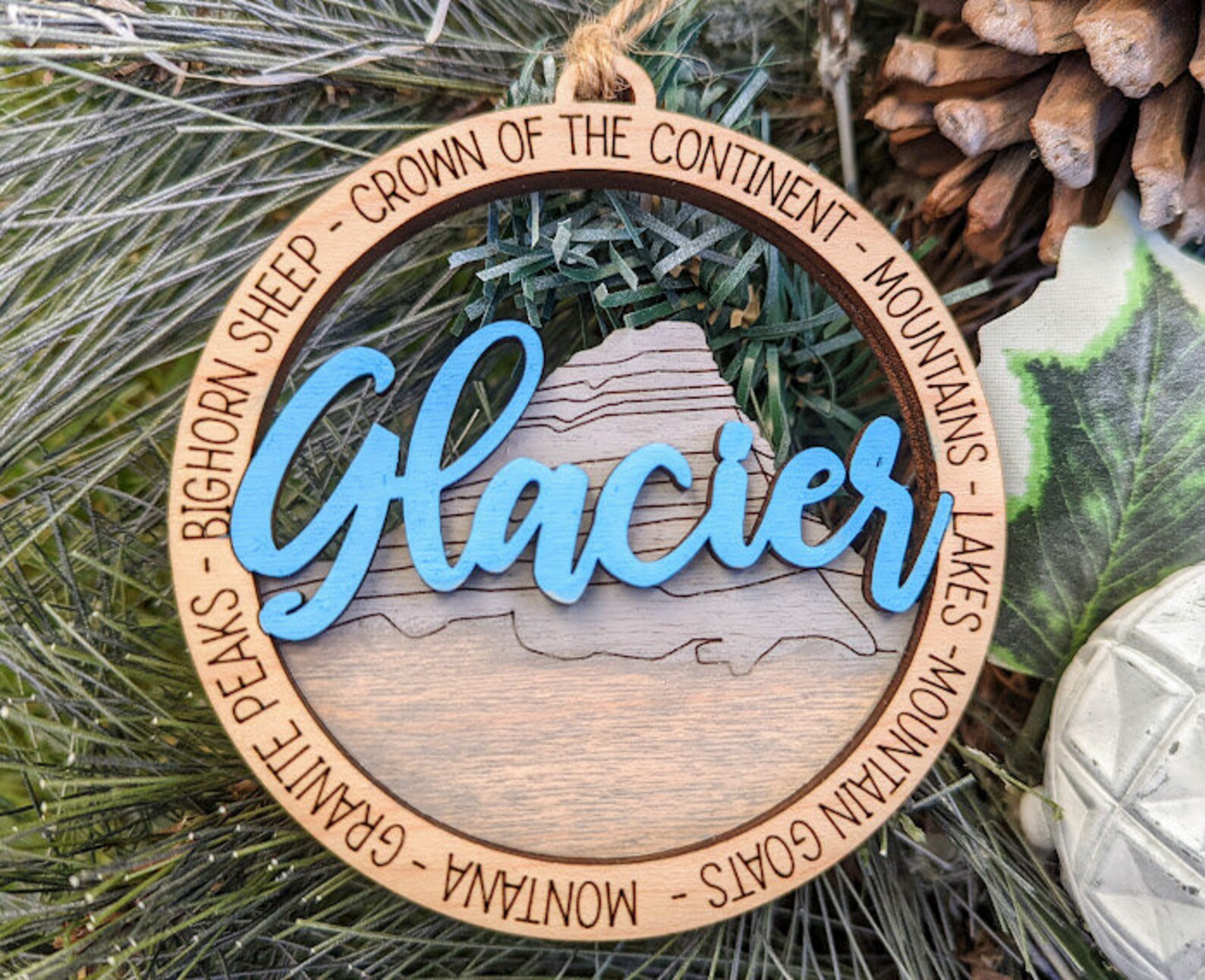 Glacier Svg, Glacier National Park Ornament or Car Charm Svg, Souvenir ...