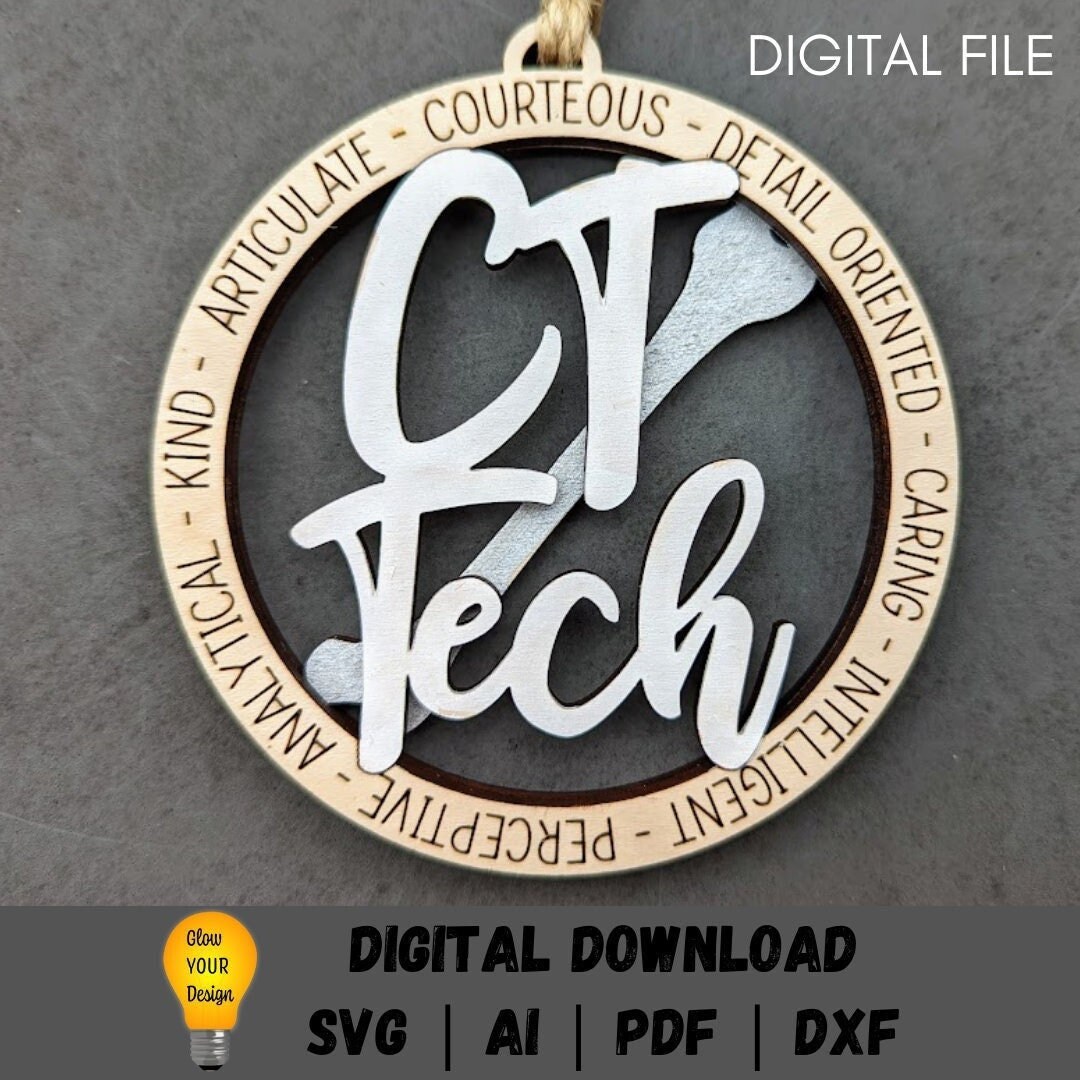 CT Tech Svg, Ornament or Car Charm Digital File, Medical Worker Svg ...
