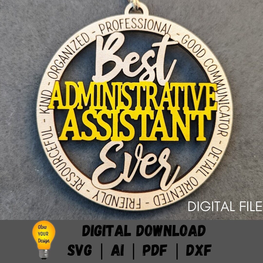 Administrative Assistant Gift Svg Secretary Ornament Digital - Etsy