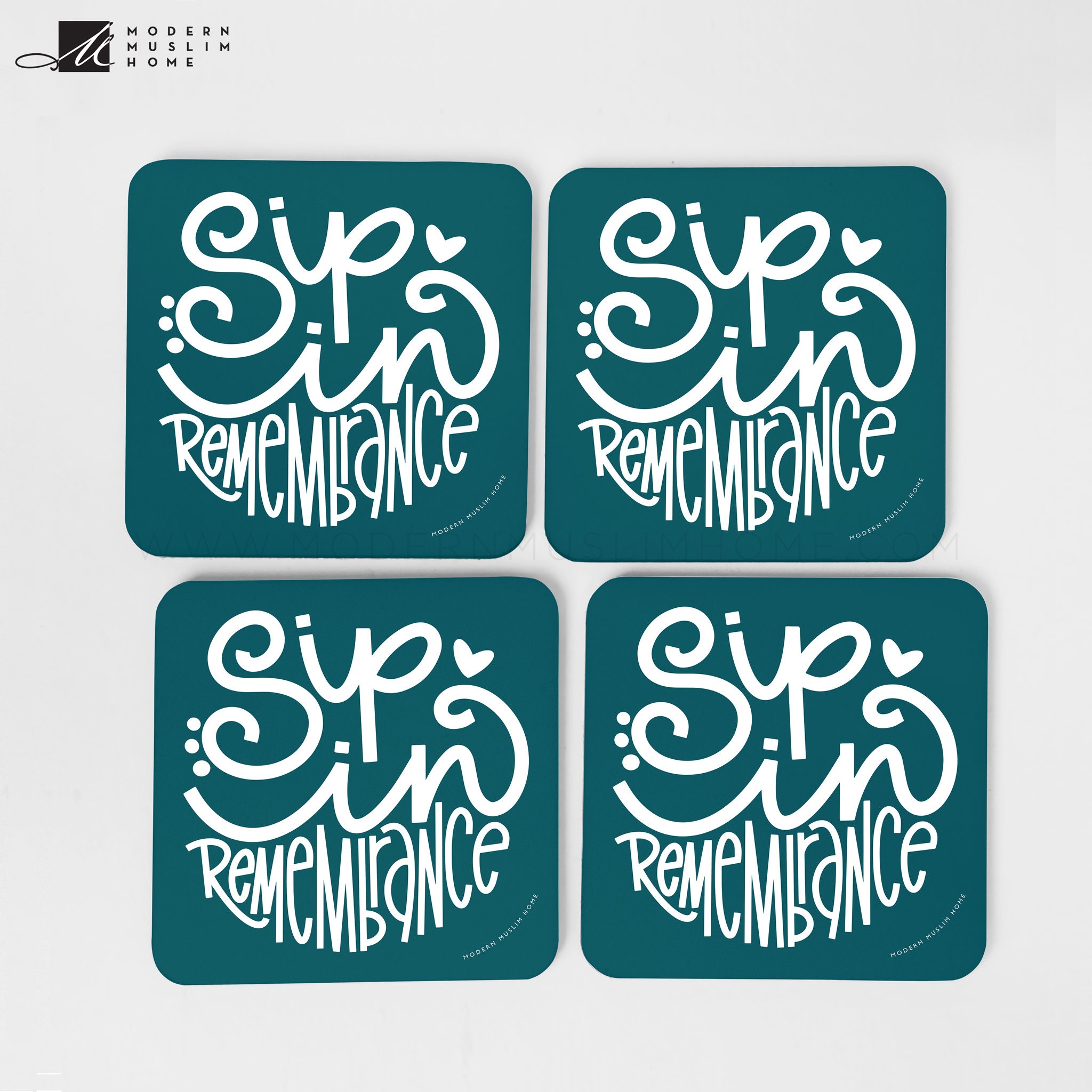 Sip in Remembrance [SET OF 4] Coasters, Islamic Coasters, Muslim ...